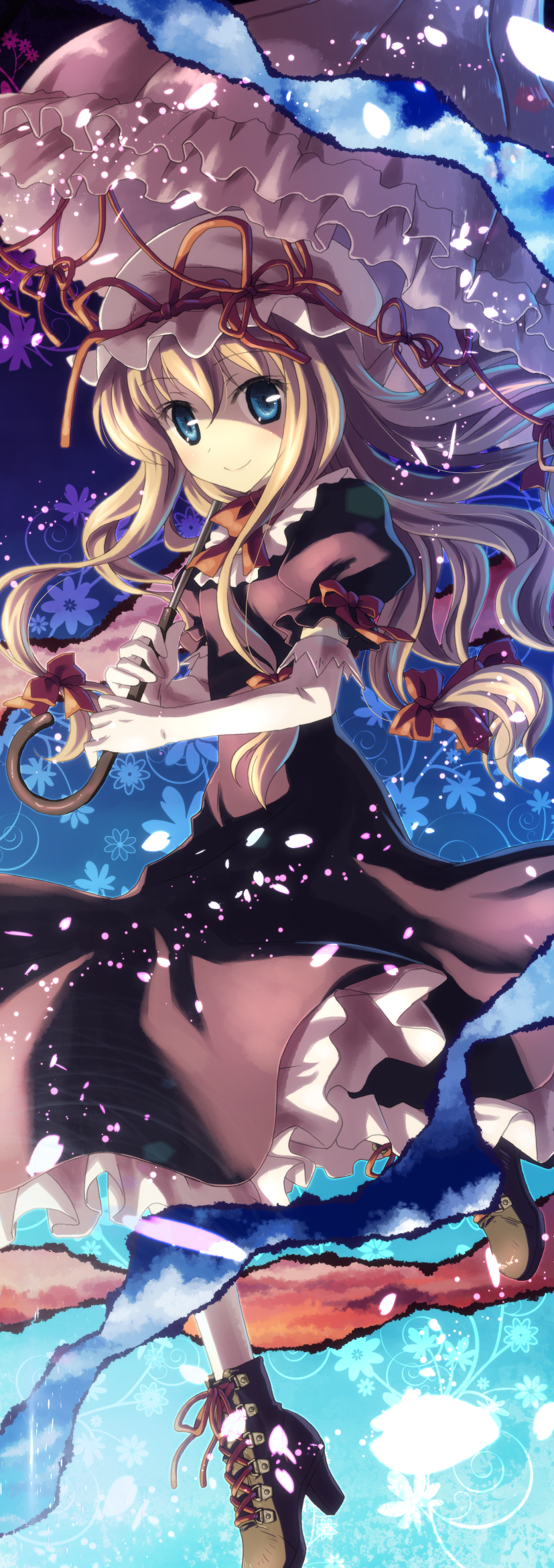 Yuuki Tatsuya Yakumo Yukari Touhou Highres Scan 1girl Blonde Hair